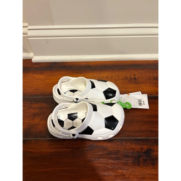 CROCS | Shoes | New Crocs Kids Classic Soccer Ball Clogs Size 3 White ...